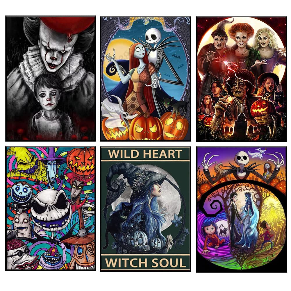 Amazon.com: OFRKE 5D DIY Halloween Diamond Painting Kits 6 Pack,Witch ...