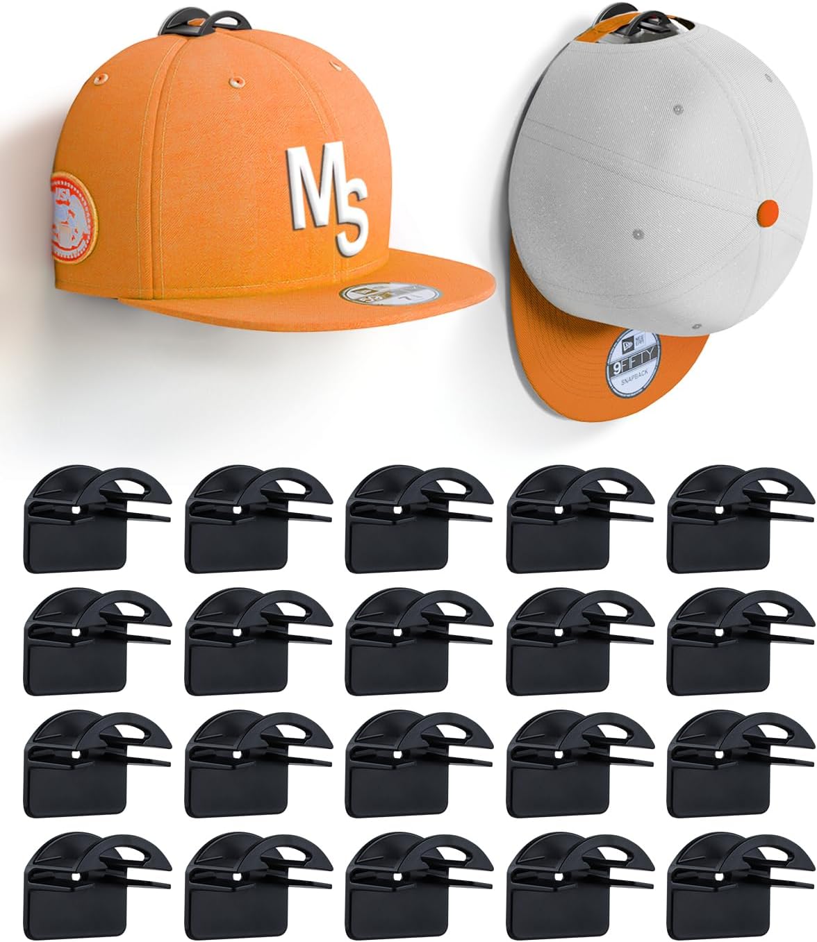 Amazon.com: MSKEI Adhesive Hat Hooks for Wall, Baseball Caps Strong ...