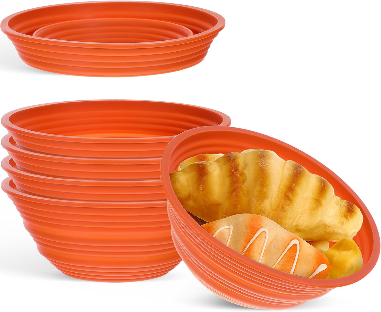 Amazon.com: Domensi 4 Pcs Silicone Bread Proofing Baskets 9 In ...
