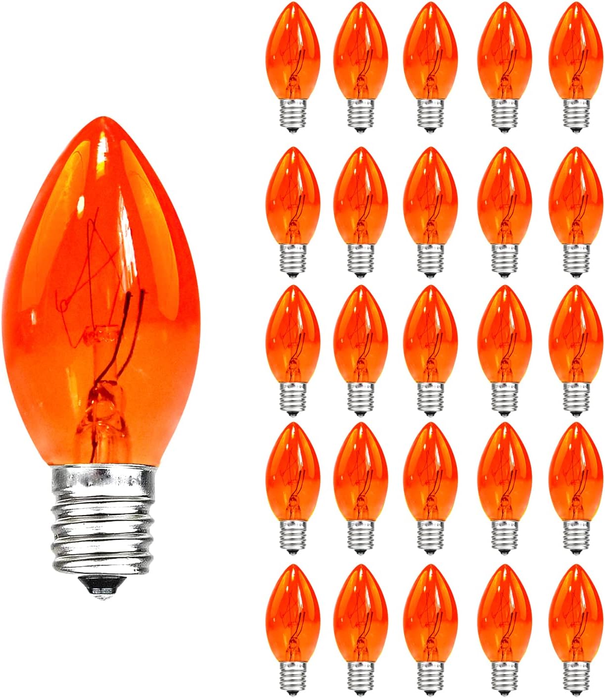 Creative Hobbies® Transparent Orange C7 Light Bulbs - 7 Watt, Steady ...