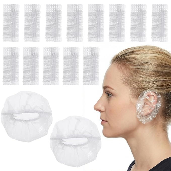 Amazon.com: 100 Pcs Disposable Clear Ear Covers, Ear Covers for Hair ...