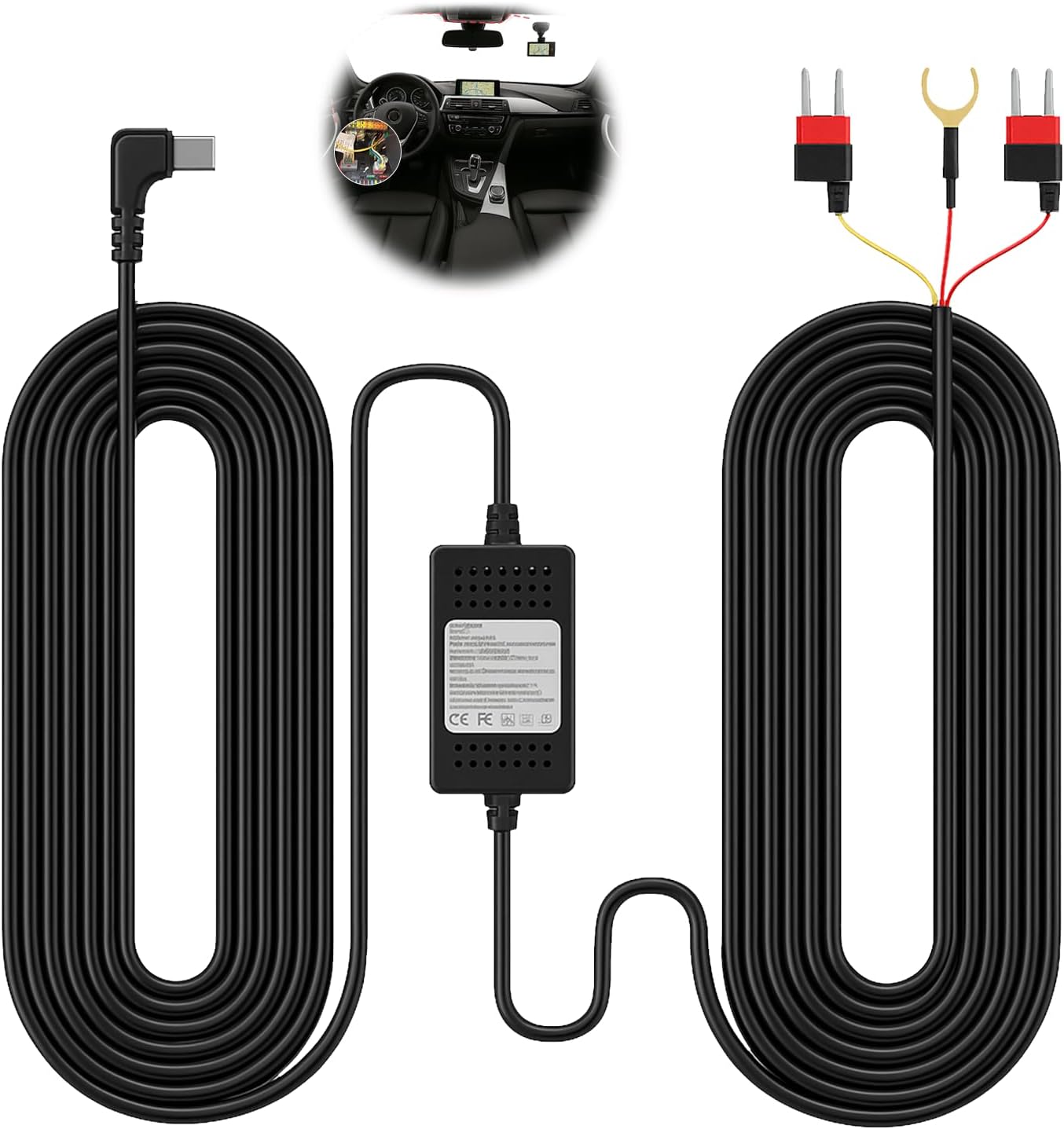 Huybaa Kit Cablaggio Hardwire USB Type-C per Dash Cam Auto, Cavo di ...