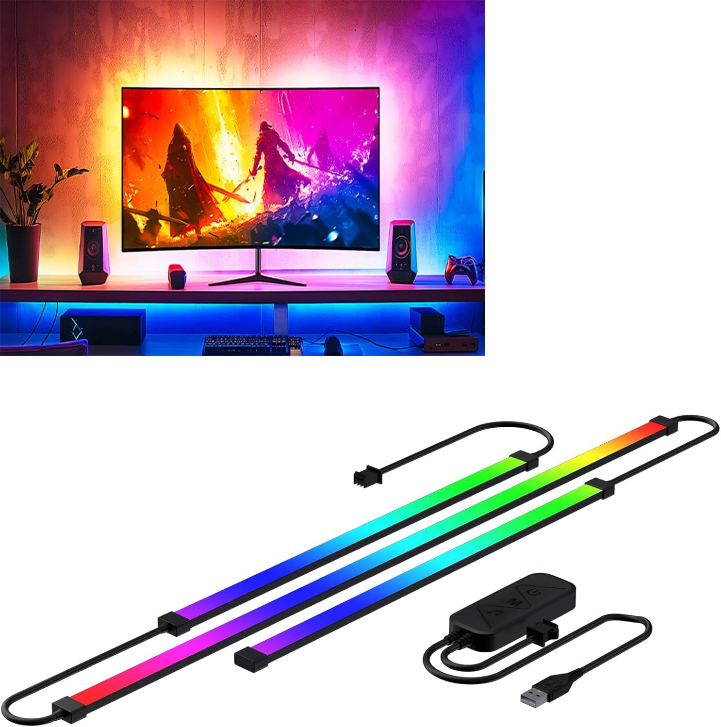 Amazon.com: DS Gaming Monitor Light, Backlight with Screen Color sync ...