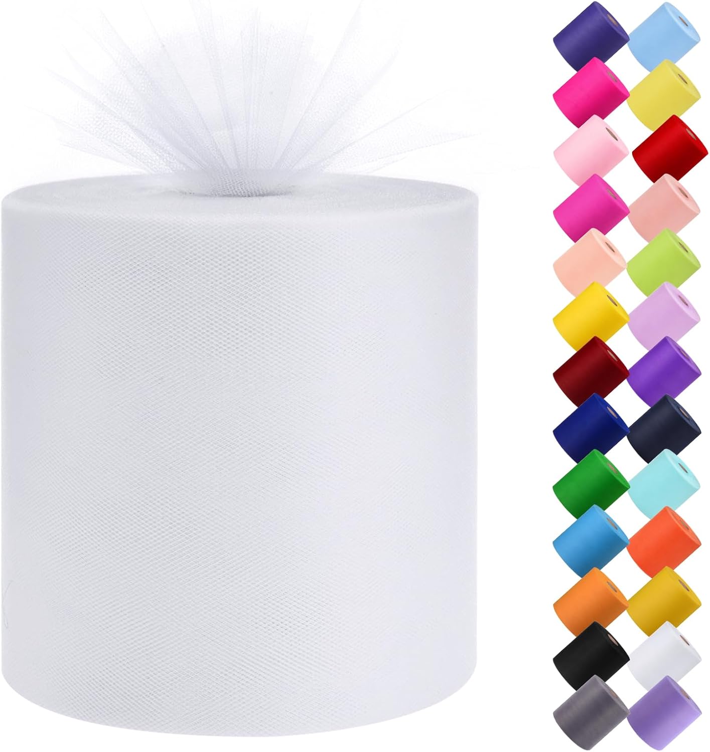 Amazon.com: Rollo de tela de tul, 6 pulgadas por 200 yardas (600 pies ...