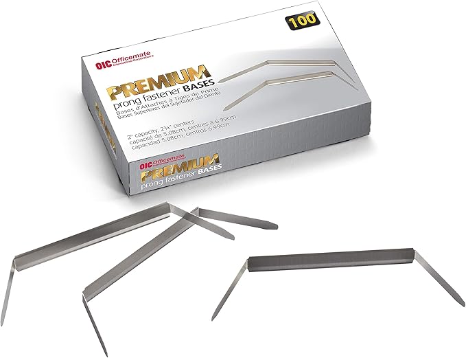 Amazon.com : Officemate Premium Prong Fasteners, Base Only, 2 inch ...