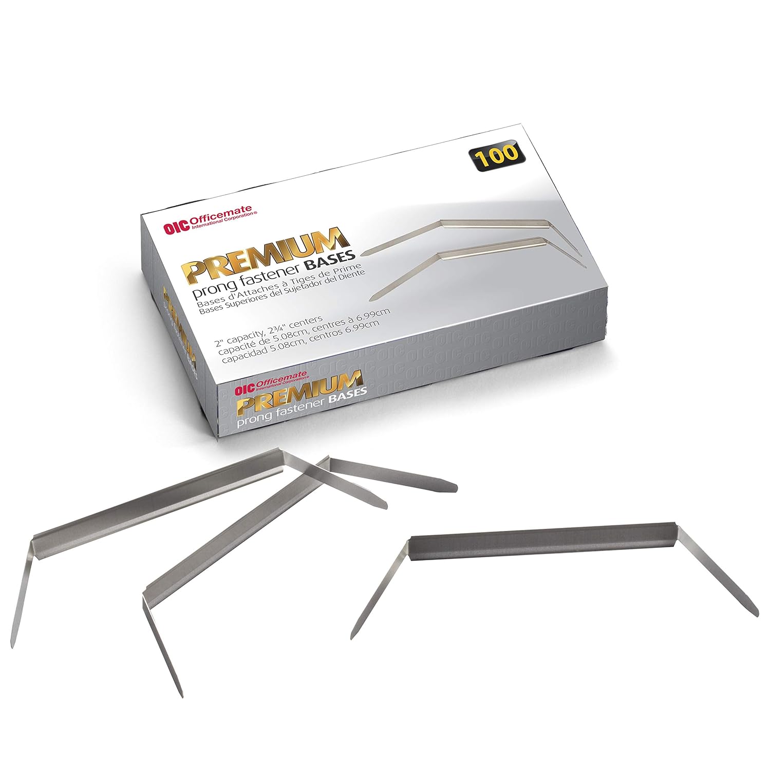 Officemate Premium Prong Fasteners, Base Only, 2 inch Capacity, 2.75 ...