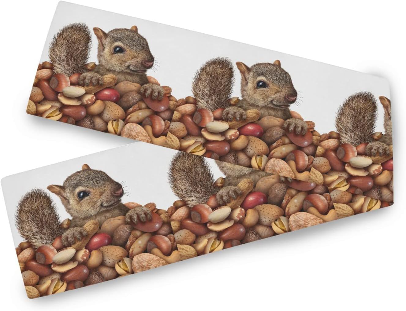 Amazon.com: Squirrel Peanuts Table Runner Cute Autumn Harvest Kitchen ...