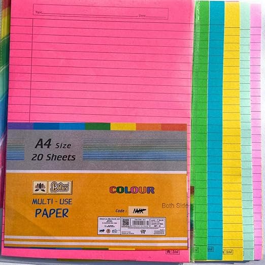 Take It Cart A4 Size Both Side Ruled Coloured Sheet/Paper for Project ...