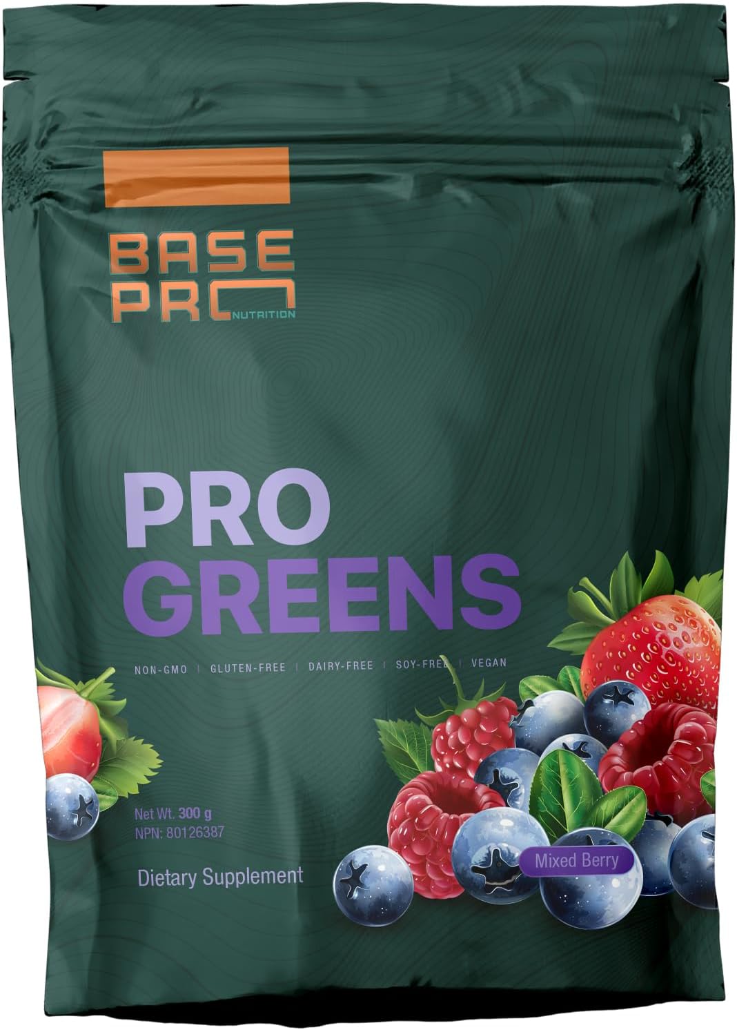 Pro Greens - Mixed Berry | Base Pro Nutrition | 300 grams - 30 servings ...