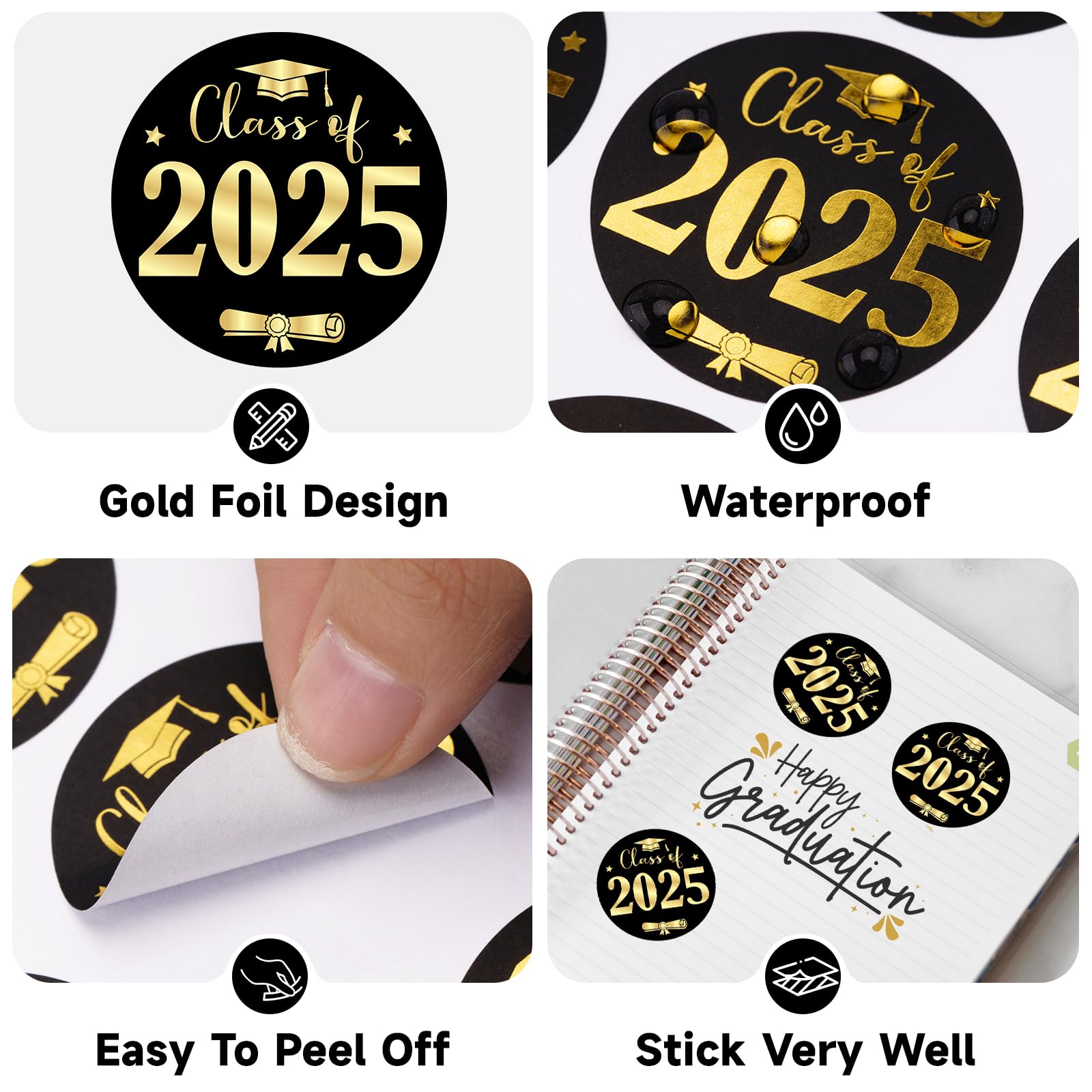 Graduation Stickers 500PCS , Class Of 2025, Graduation Envelope Seals ...