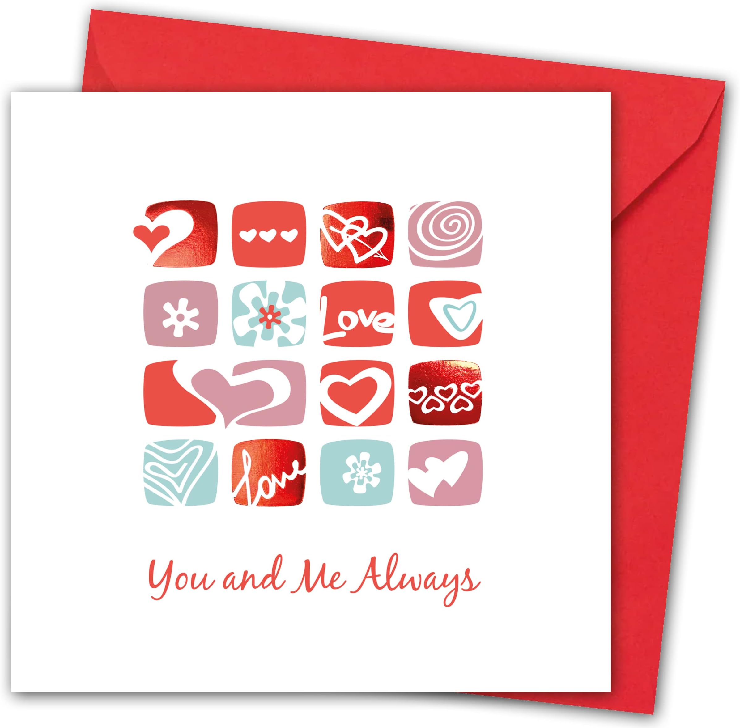 Valentines Card. Love Icon's Design. Eco-friendly. 4pp 150x150mm size ...