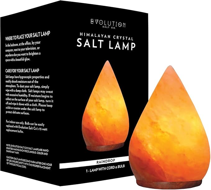 Amazon.com: Evolution Salt - Raindrop Crystal Himalayan Salt Lamp 4-5 ...