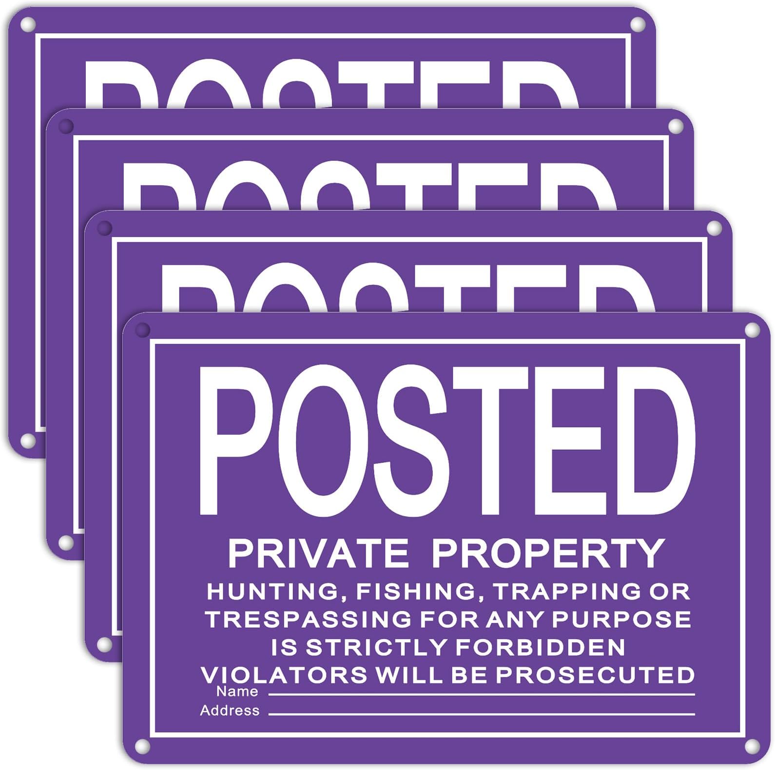 Amazon.com : Tandefio 4 Pcs No Trespassing Signs 10x7" Private Property ...