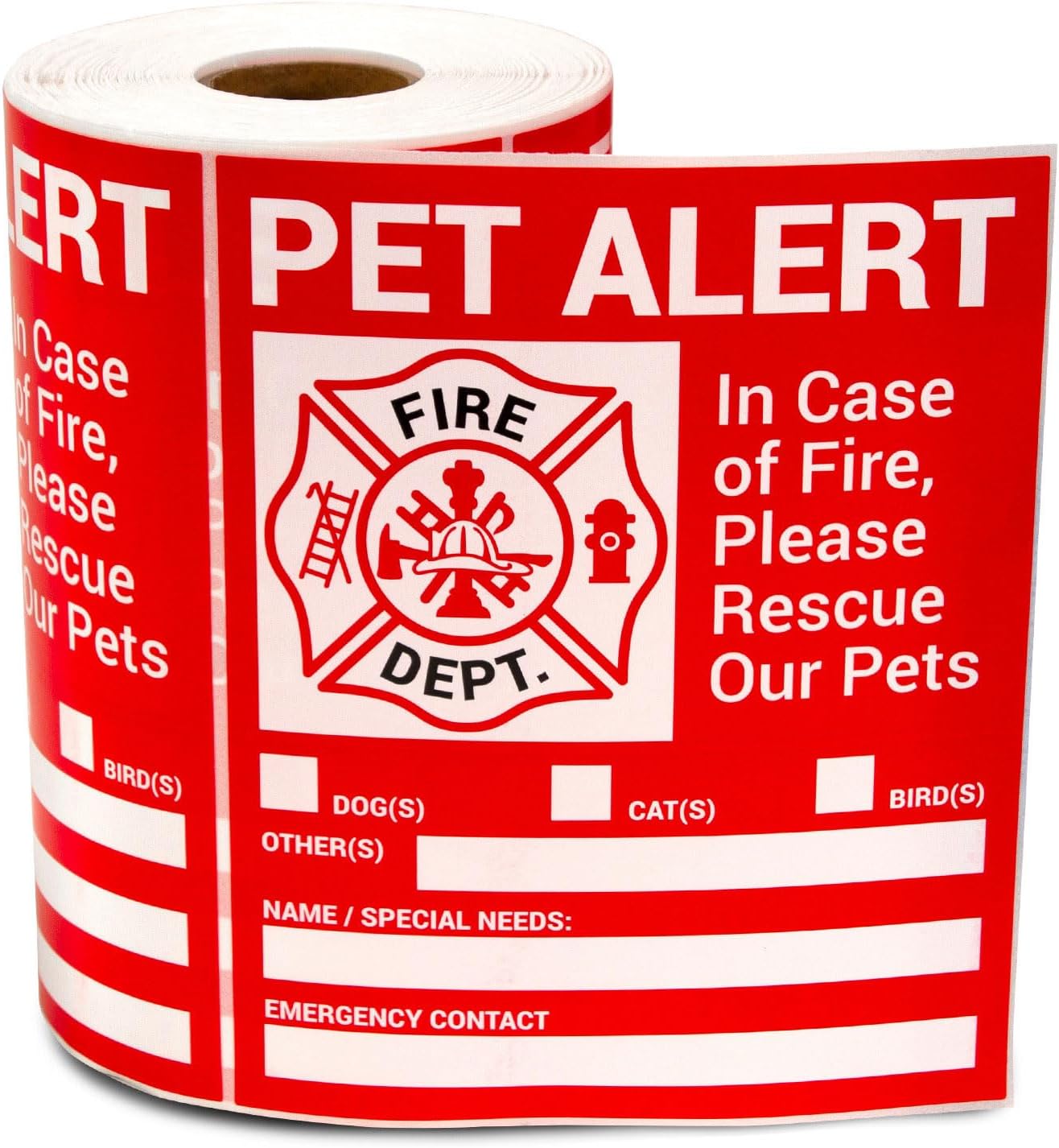 Amazon.com : Please Save Our Pets Stickers (5 x 4 inch, Red - 900 ...