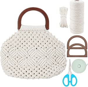 Amazon.com: WEBEEDY DIY Macrame Handbag Kit Bohemian Tote Bag Making ...