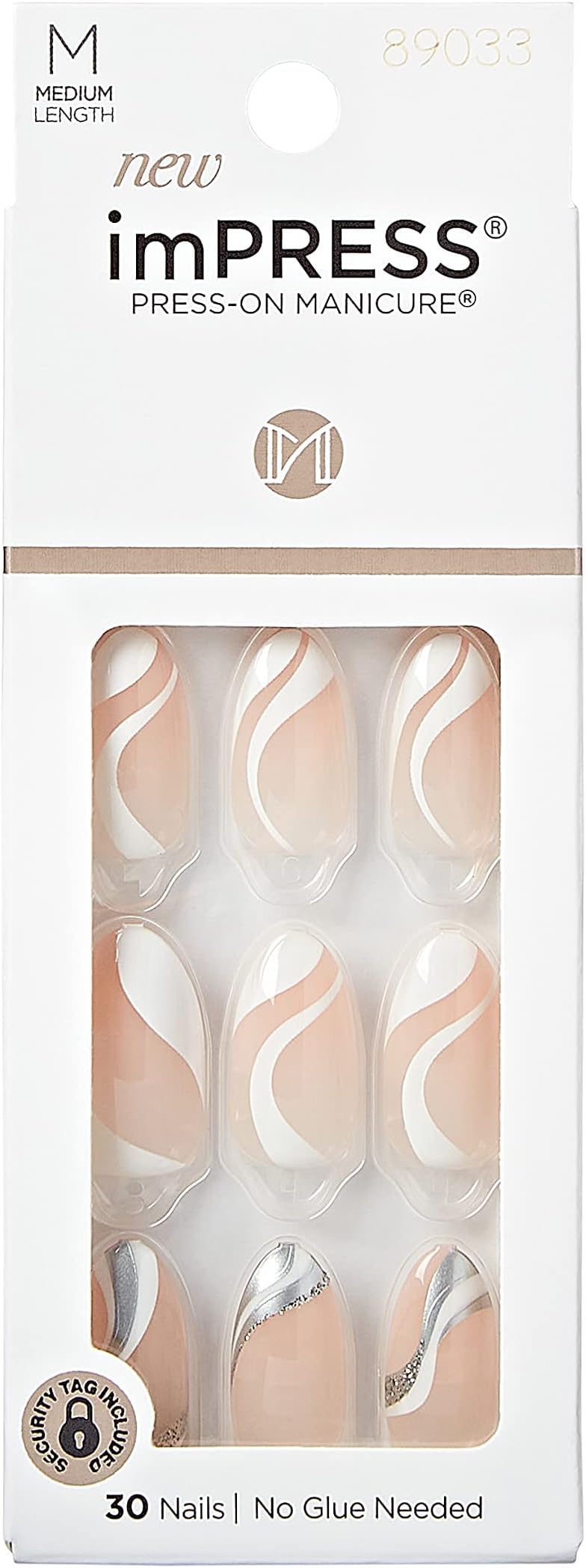 Amazon.com: KISS imPRESS No Glue Mani Press On Nails, Color, 'Peanut ...