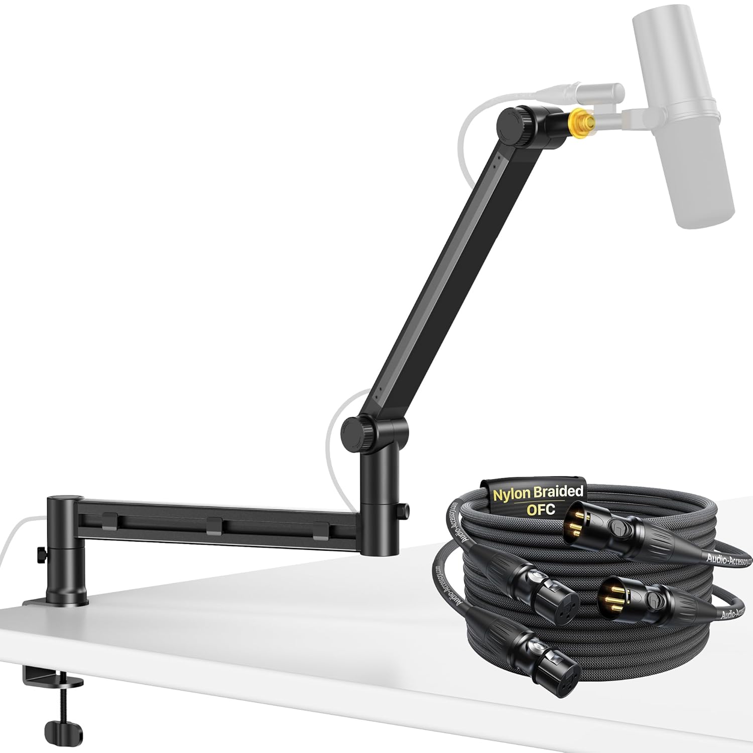 Amazon.com: Low Profile Mic Boom Arm with 2 * XLR Cables 10ft : Musical ...