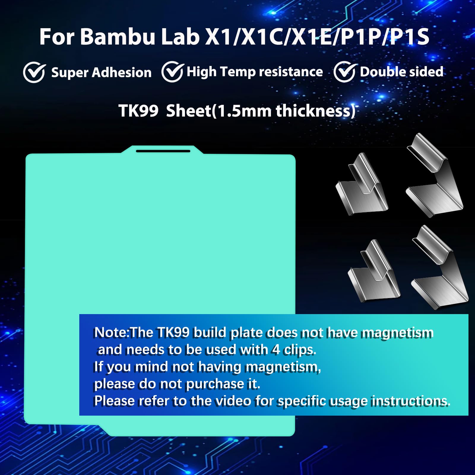 Snapklik.com : JUUPINE TK99 Bambu Lab Build Plate For Bambu Lab X1C/X1 ...