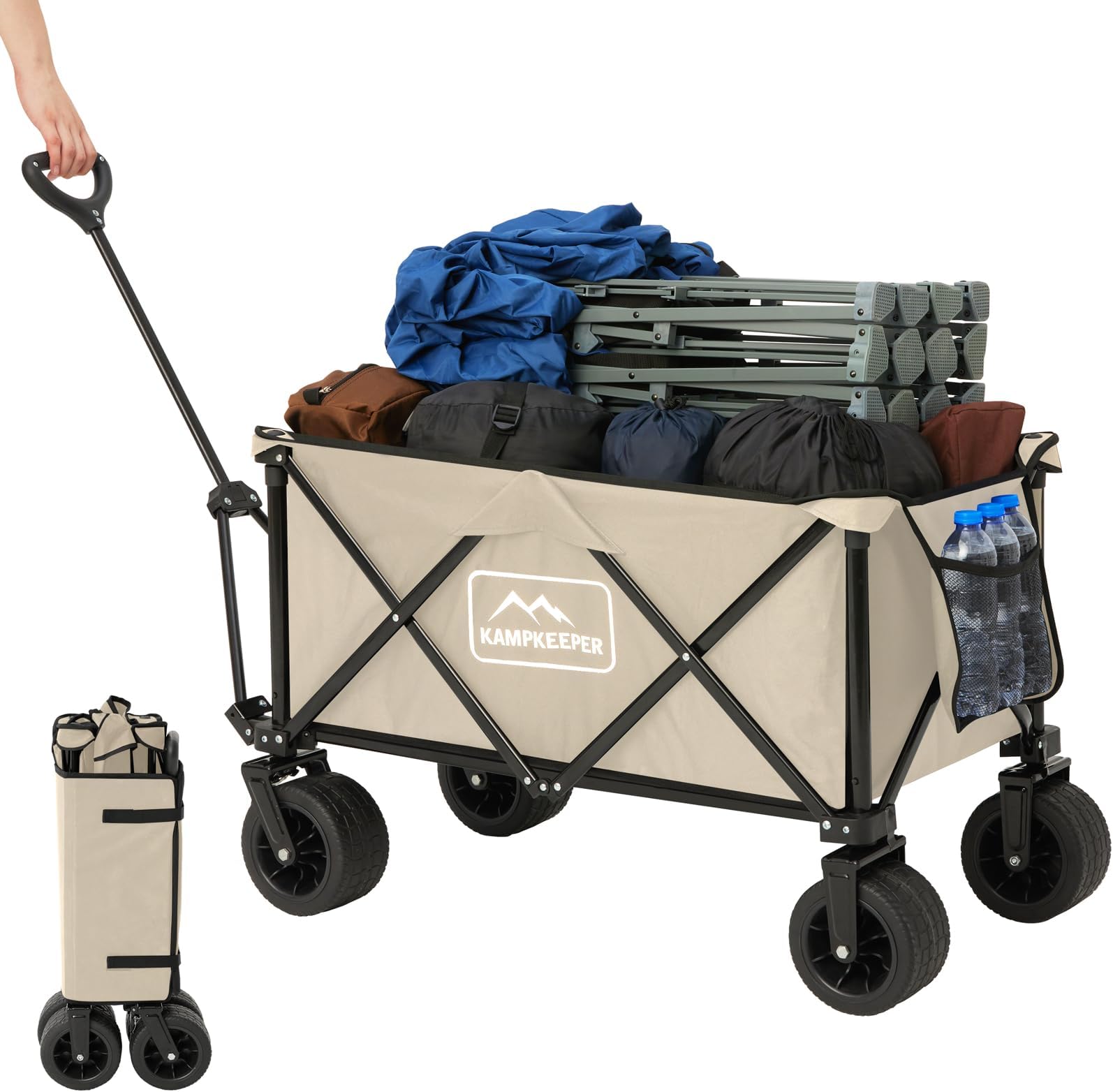 Amazon.com: Collapsible Wagon Folding Beach Cart, Muarch Foldable Wagon ...