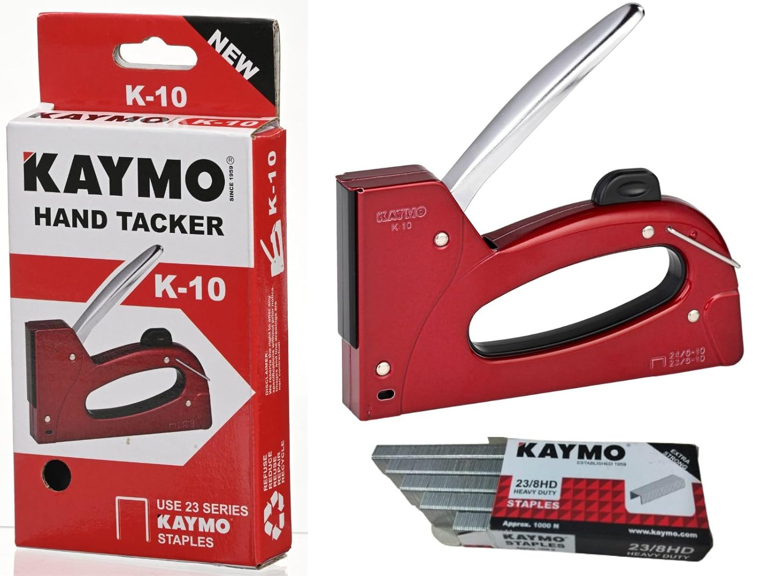 Kaymo Hand Tacker K-10 Metal Body 6-10mm Gun Tacker, Sofa Stapler with ...