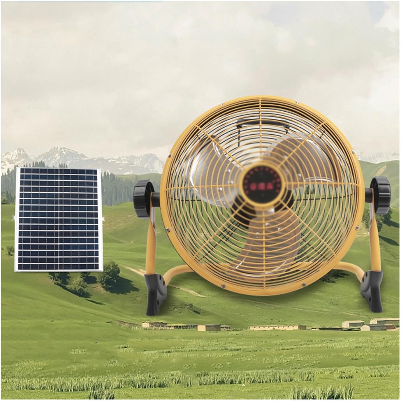 Amazon.com: GeRRiT Outdoor Solar Fans Portable Floor Fan 12-speed ...