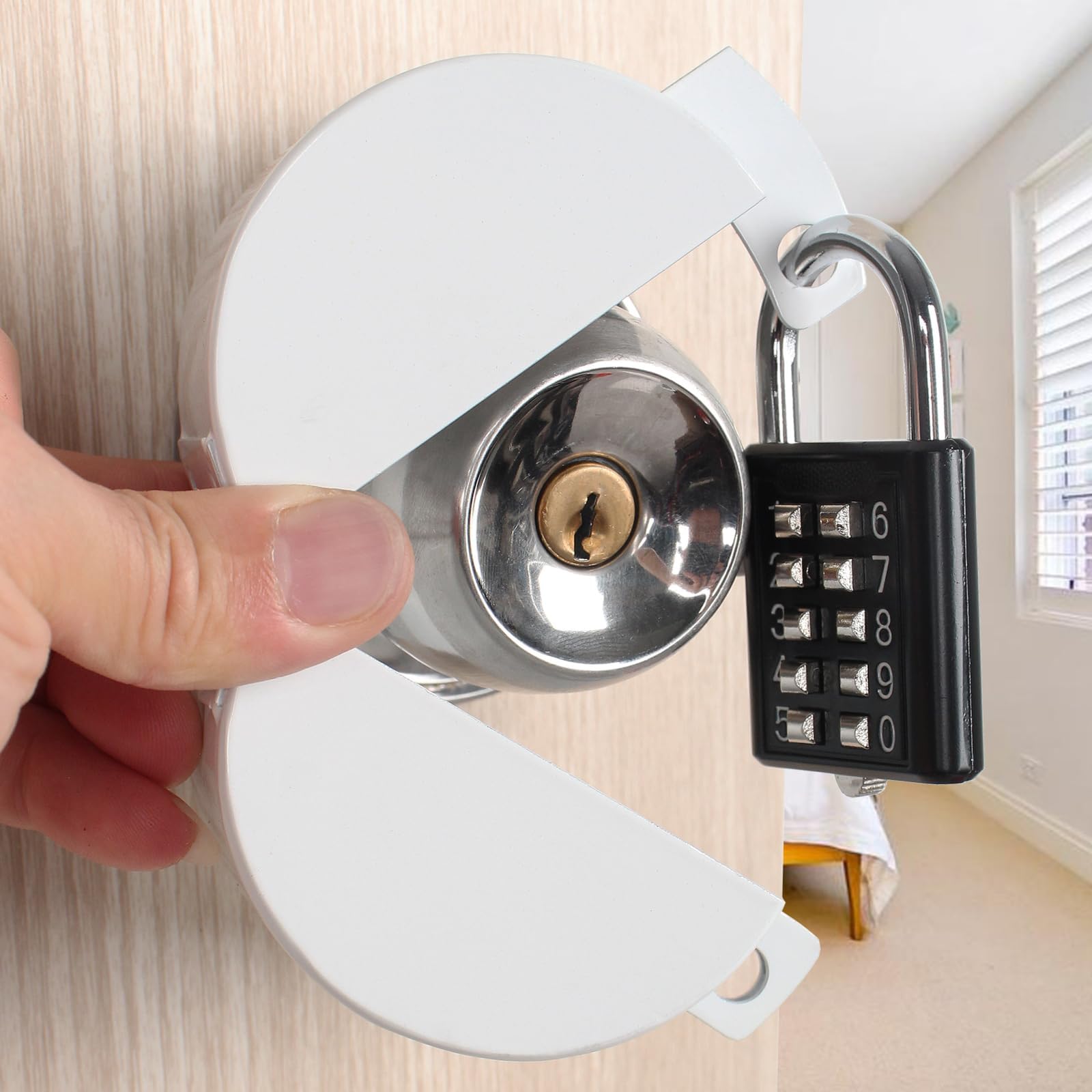 Posnaland Round Door Handle Lock Cover, Stainless Steel Door Knob Lock ...