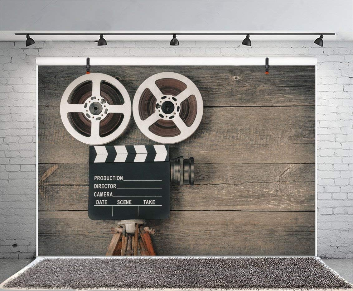 Amazon.com : AOFOTO 15x10ft Old Movie Camera on Wood Board Background ...