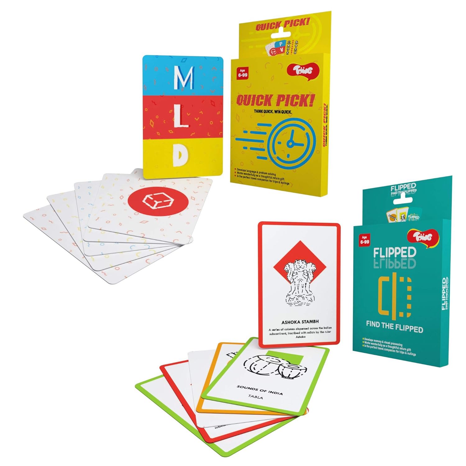 Toiing General Knowledge Card Games Combo Pack of 2, for Kids Age 6 ...