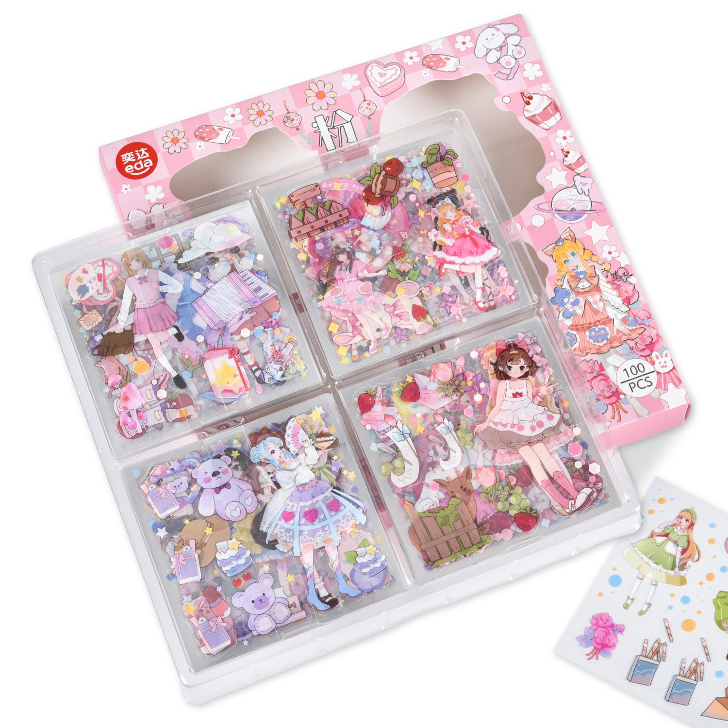 Amazon.com: Girl Scrapbook Stickers Aesthetic Stickers - 100 Sheets PET ...