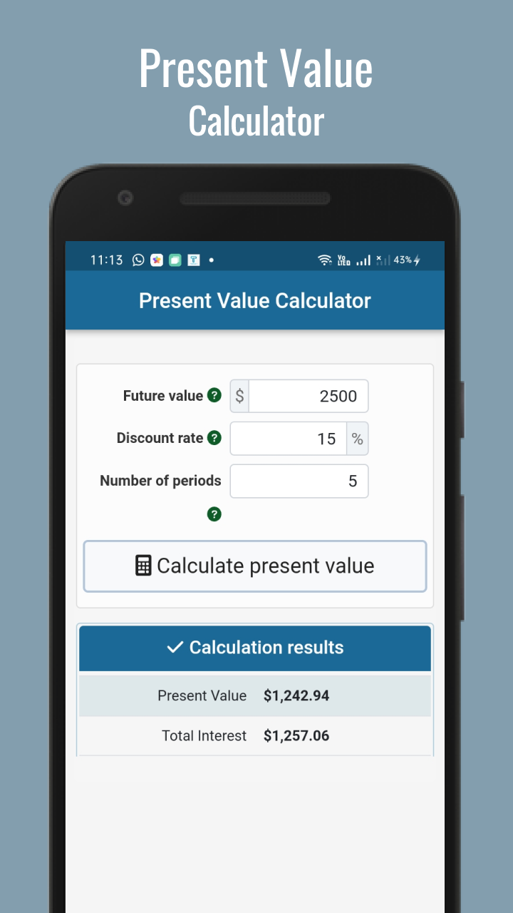 Present Value Calculator:Amazon.in:Appstore for Android