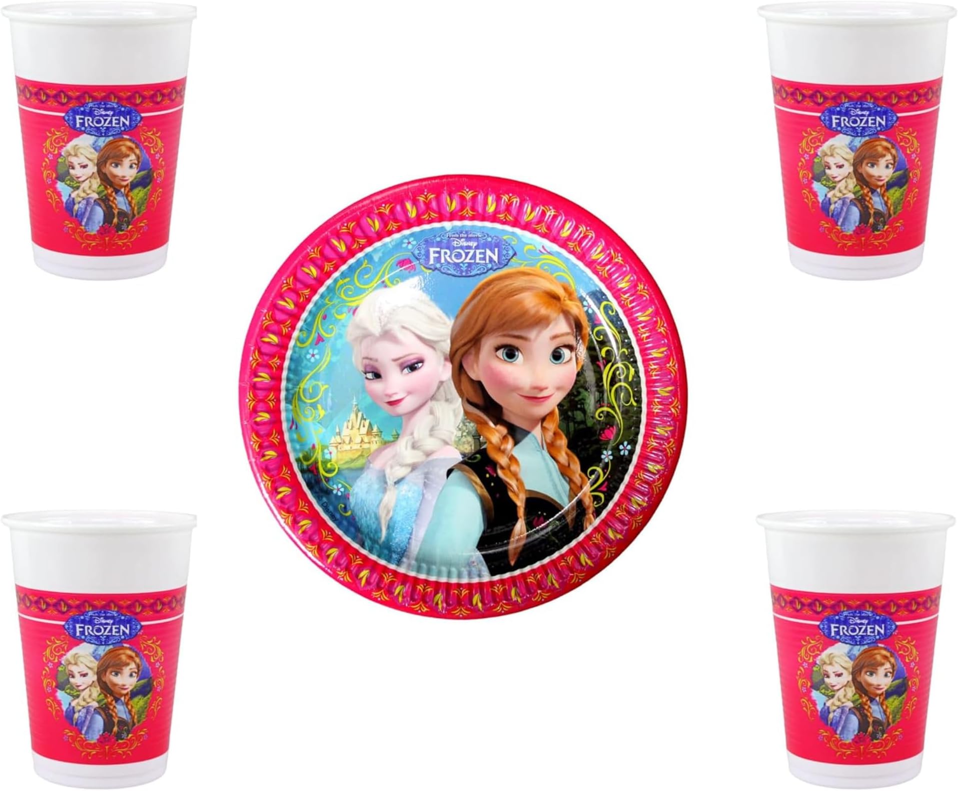 Amazon.com: Disney Frozen 6 Piece Party Set Elsa & Anna - 200 ml ...