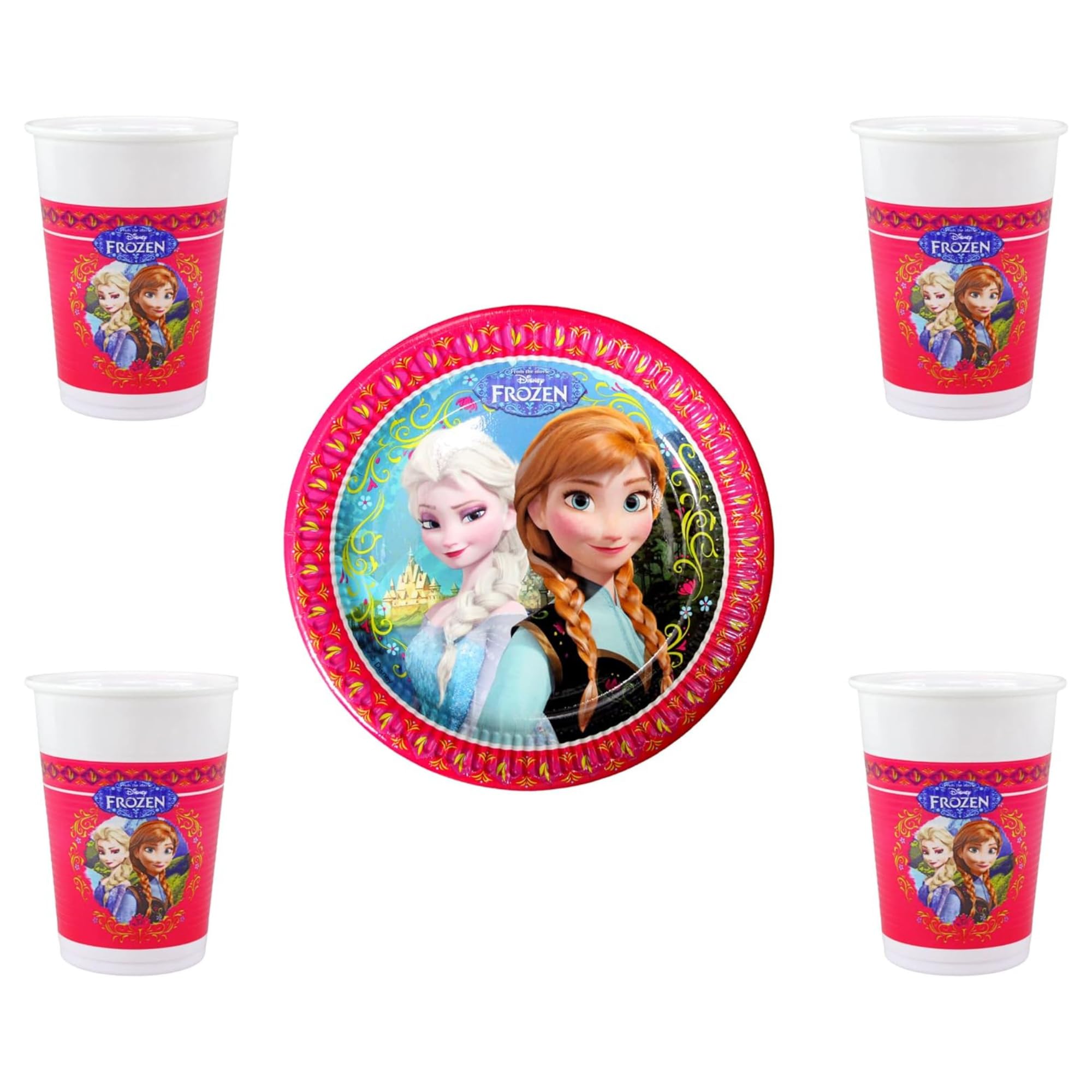 Amazon.com: Disney Frozen 6 Piece Party Set Elsa & Anna - 200 ml ...