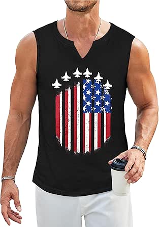 Mens Tank Top Men Graphic Shirts Letter Graphic Print Sleeveless V Neck ...