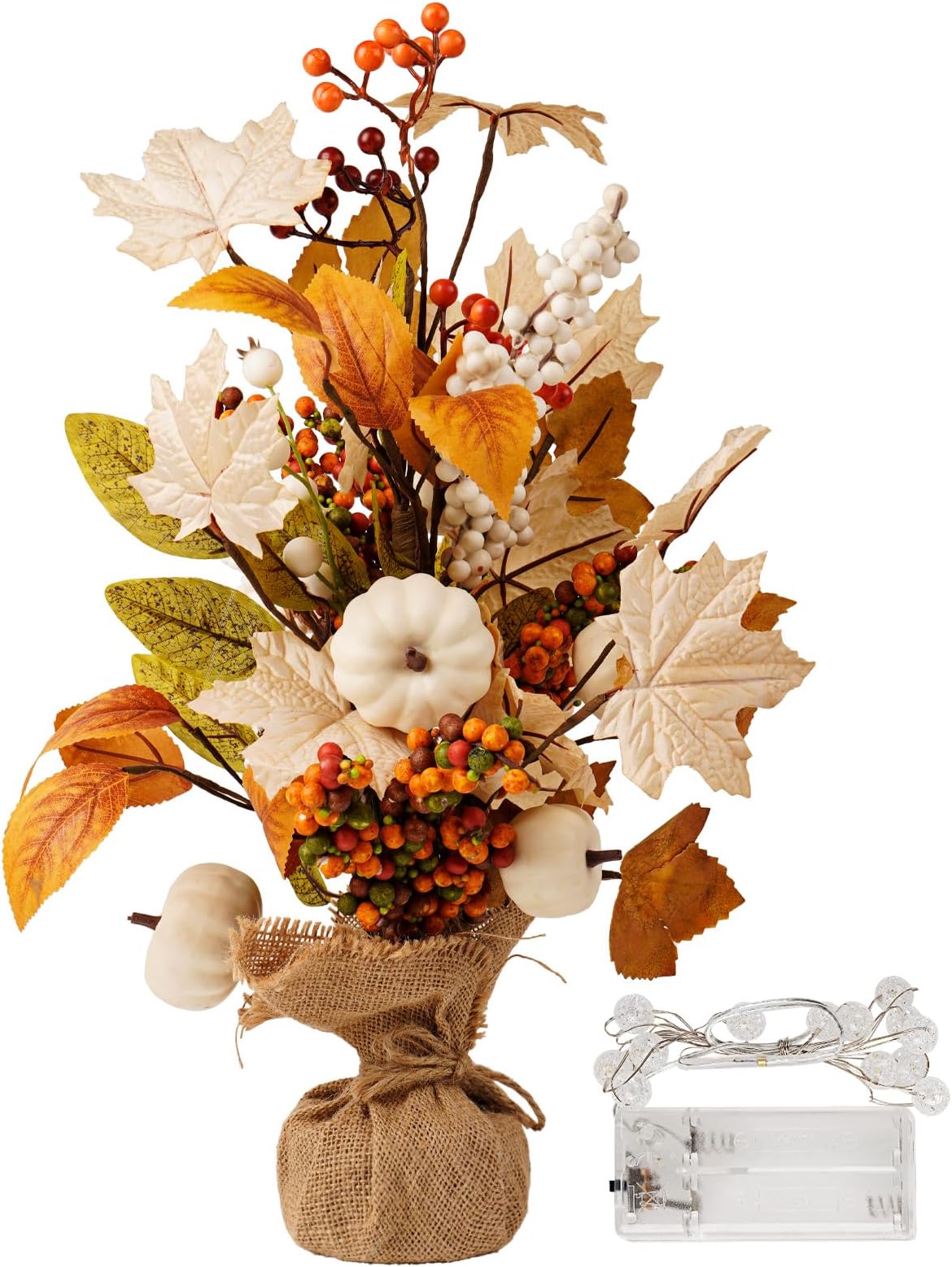 Amazon.com: RoseCraft Fall Decor, 18 Inch Artificial Red Berry Maple ...