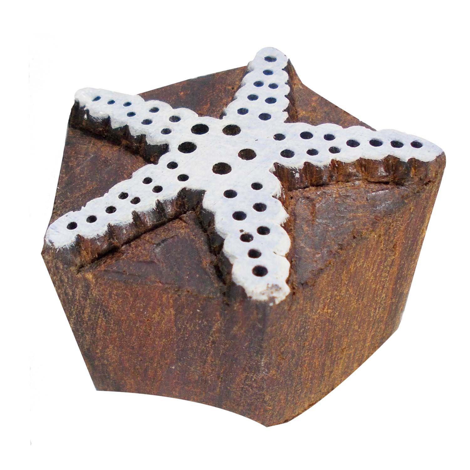 Snapklik.com : Star Fish Motif Printing Block Wooden Textile Clay ...