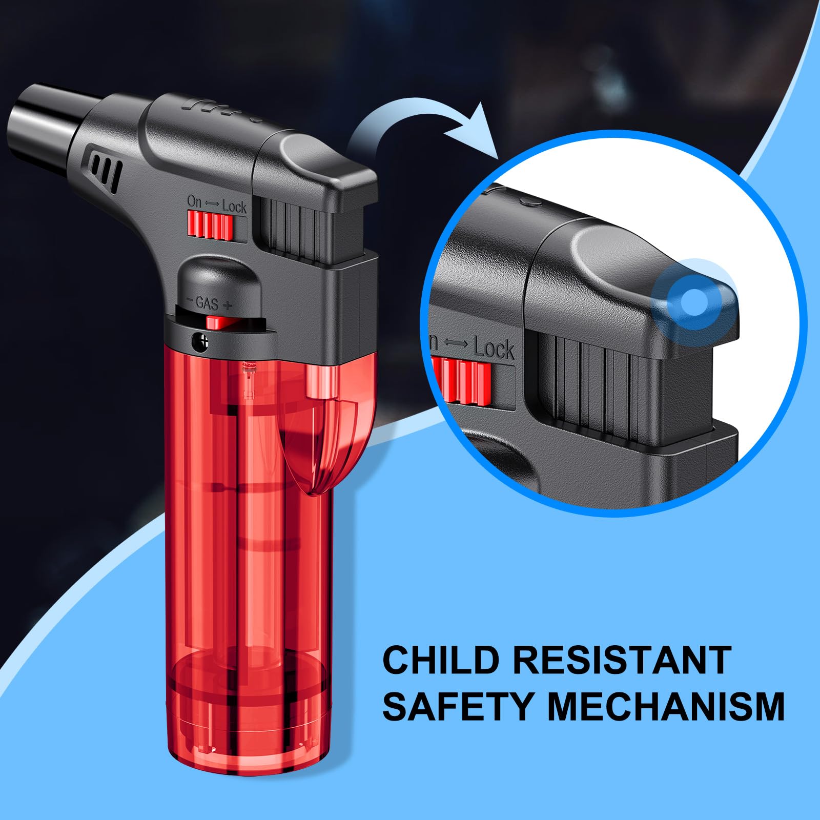 Snapklik.com : Torch Lighters, 4 Pack, Butane Refillable Jet Flame ...