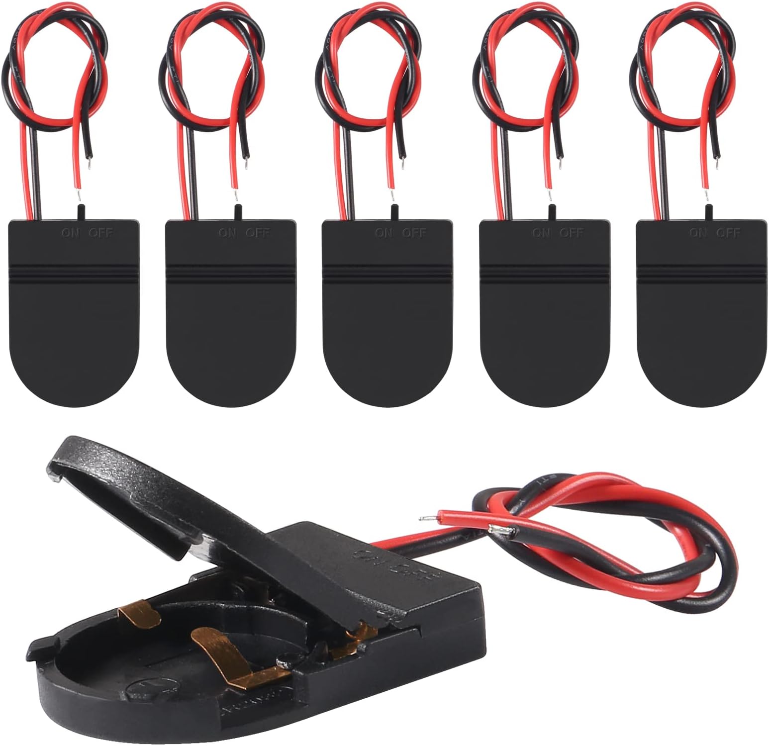 Amazon.com: Ltvystore CR2032 Battery Holder, Black 2X CR2032 6V Dual ...