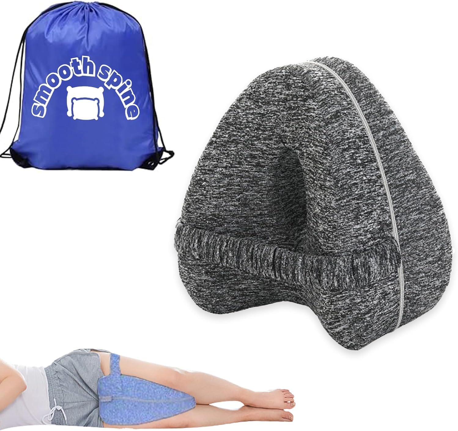 Amazon.com: Smooth Spine Pillow for Side Sleeping，Memory Foam and Knee ...