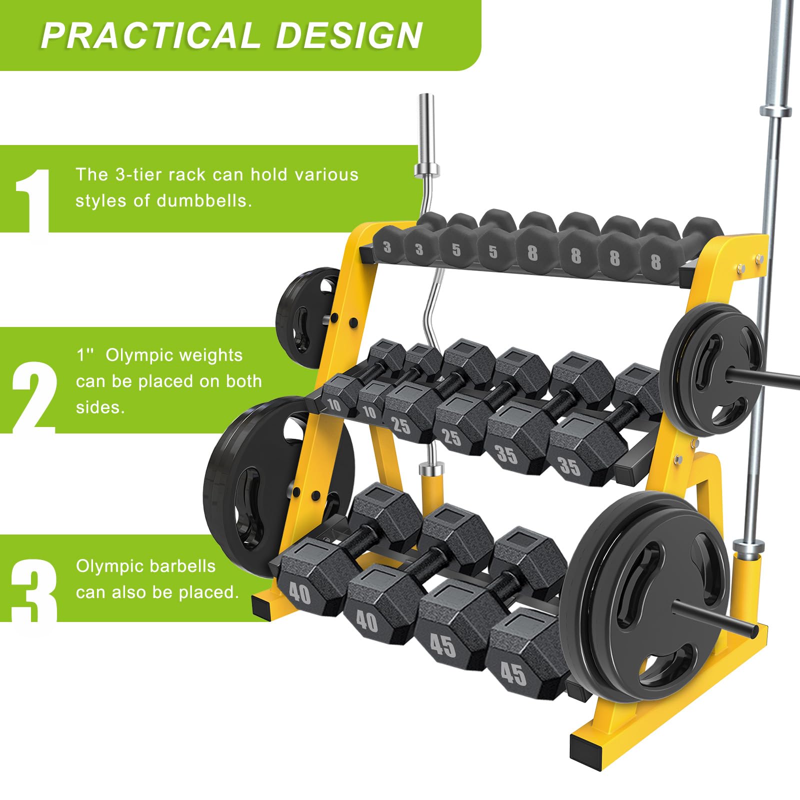 Snapklik.com : " Heavy Duty 3 Tier Dumbbell Rack Multifunctional ...