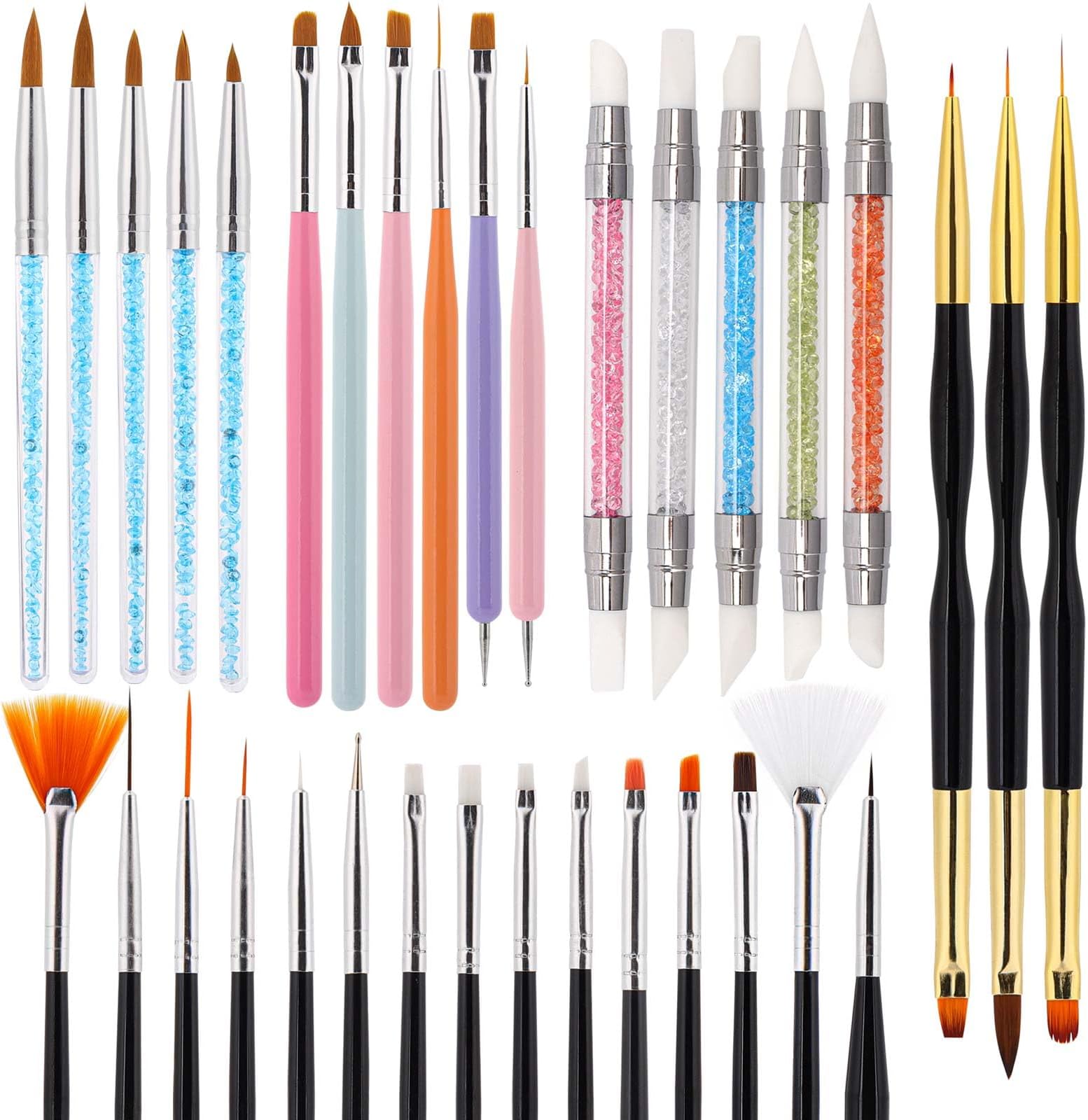 Amazon.com : Snmzlc 30pcs nail design tools Set,Nail Dotting Tools,Nail ...