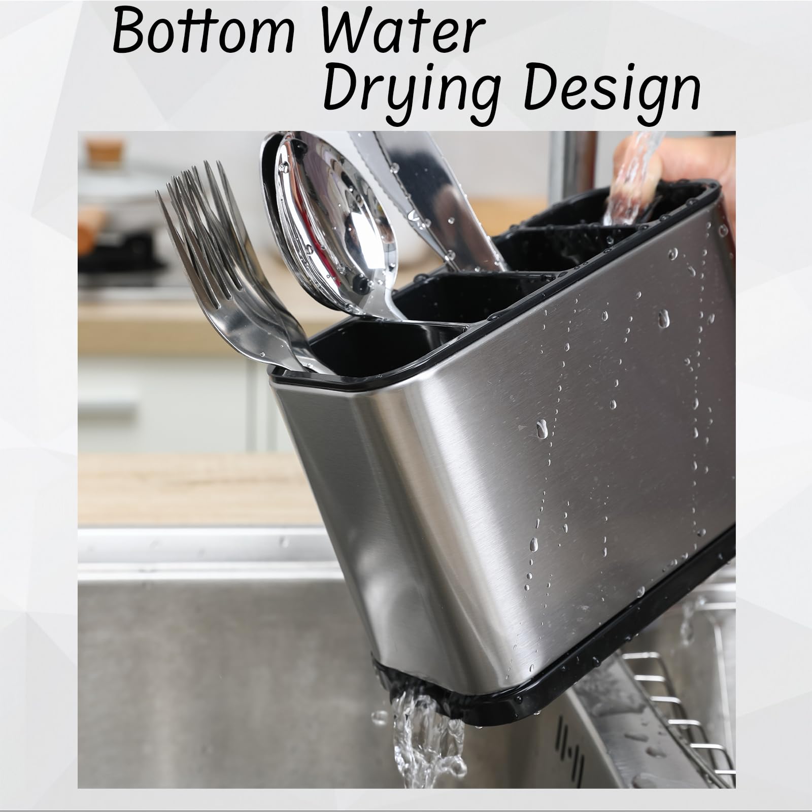 Kitchen Countertop Organizer 4-Compartment Stainless Steel Utensil ...