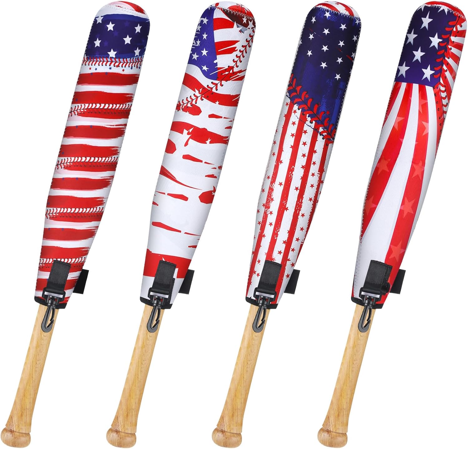 Amazon.com : 4 Pcs America Baseball Bat Sleeve 18 x 2.4 Inch Patriotic ...