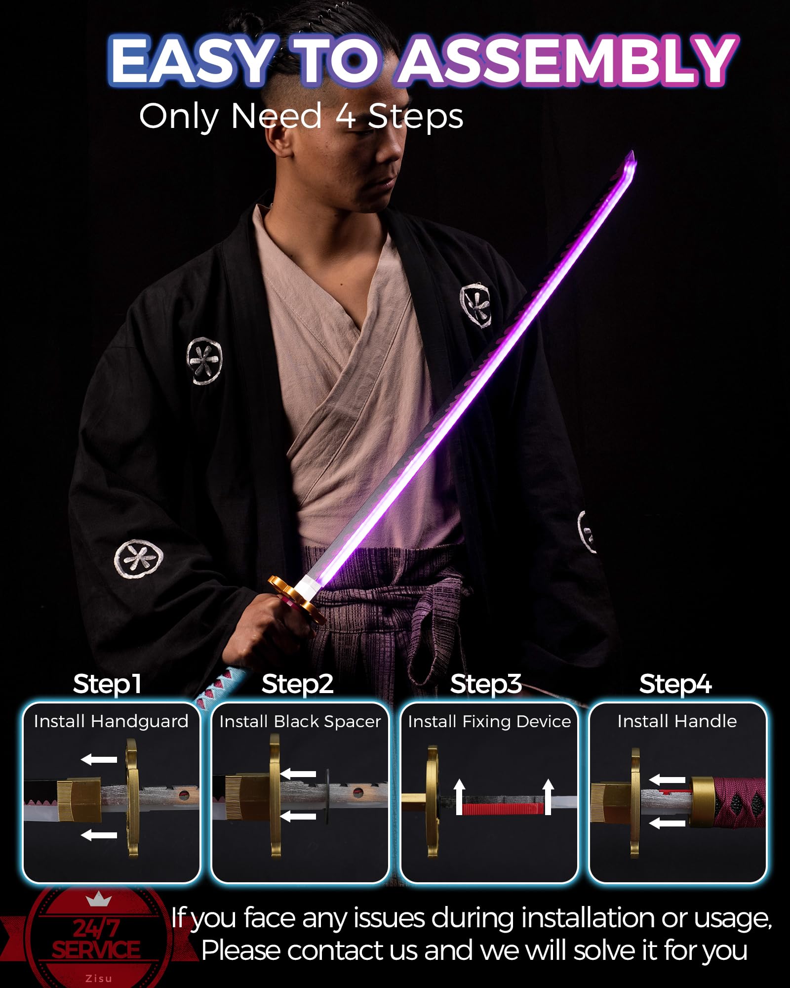 Snapklik.com : Zisu Light Up Mitsuri Sword - 40-Inch Sword