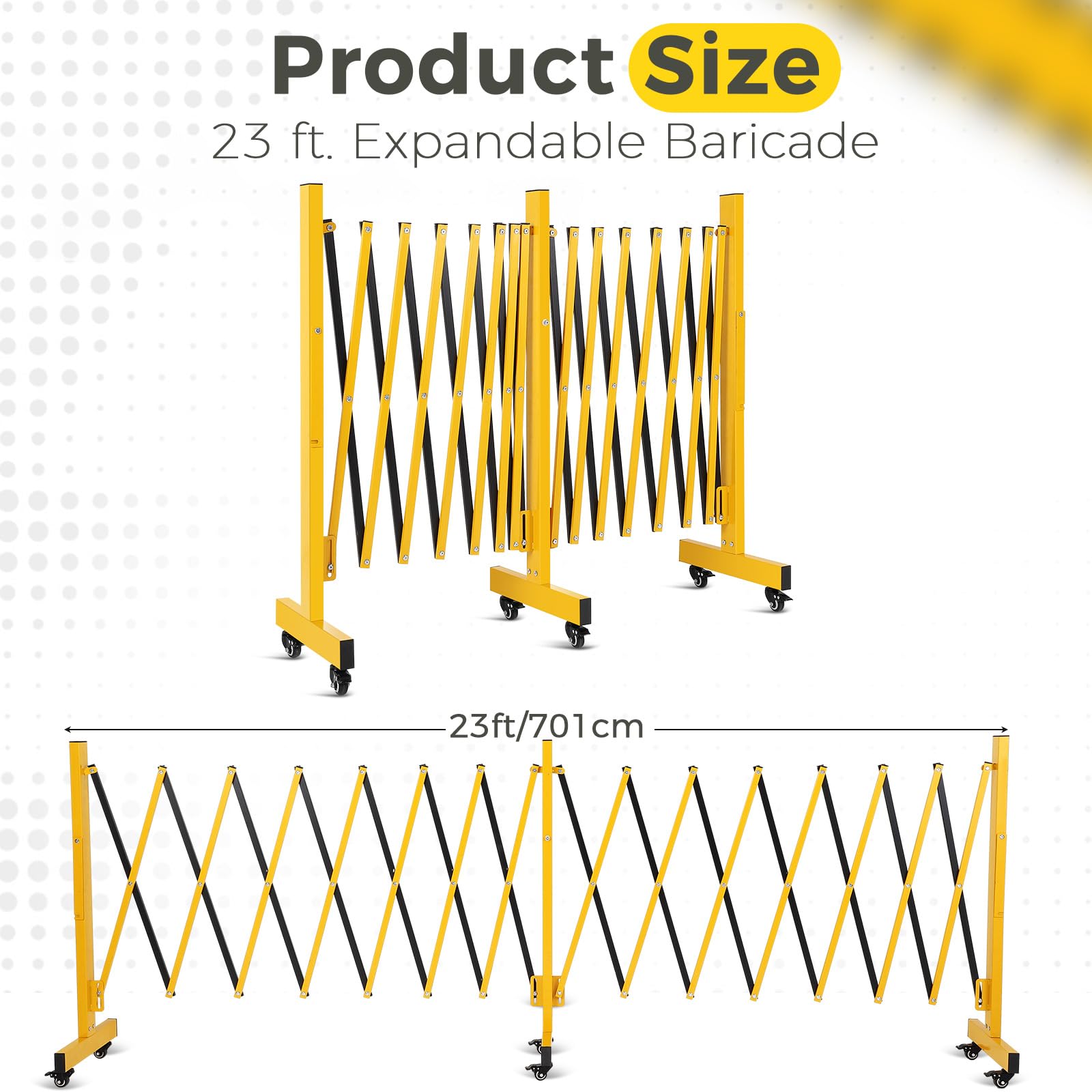 Snapklik.com : 23FT Expandable Barricade Gate Folding Security Gate ...