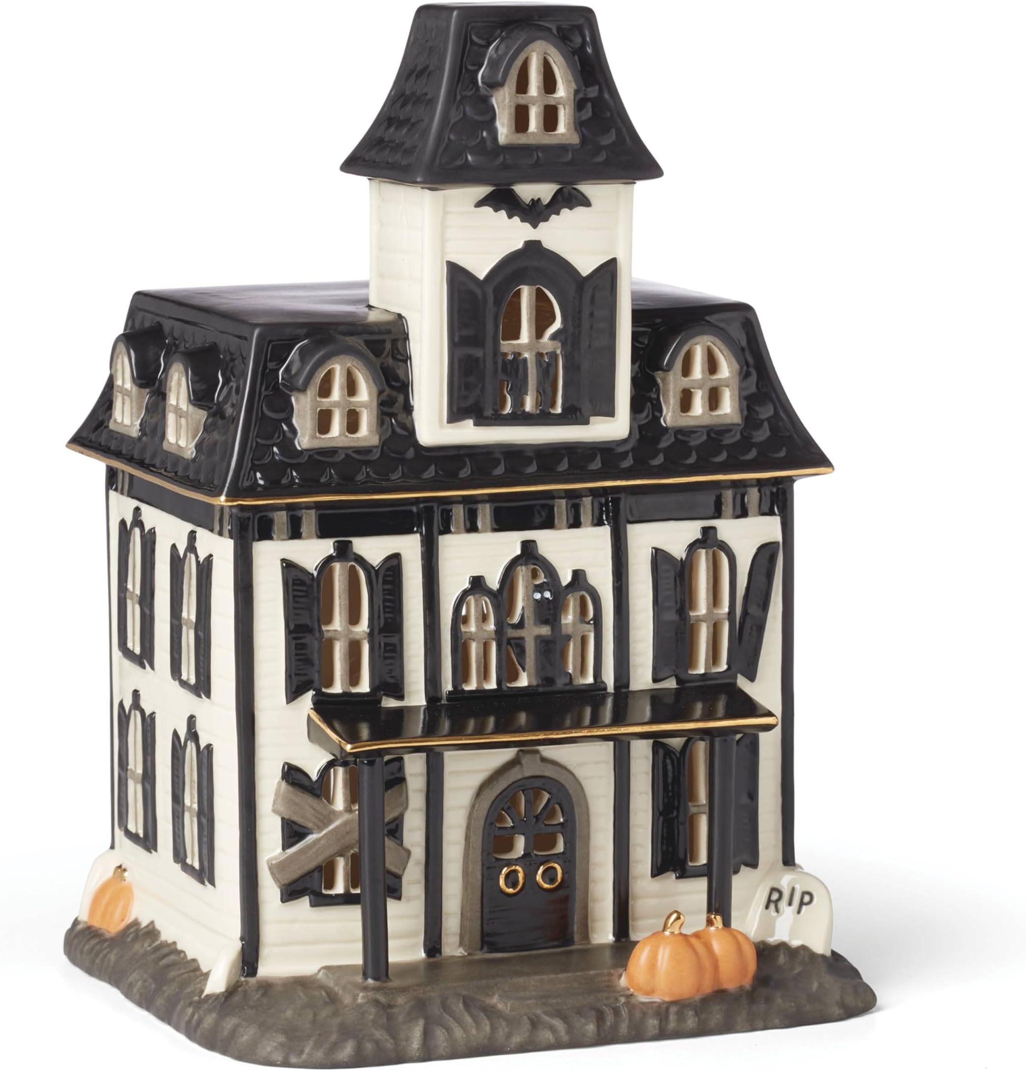 Amazon.com: Boston International Halloween Village Black Metal Houses ...
