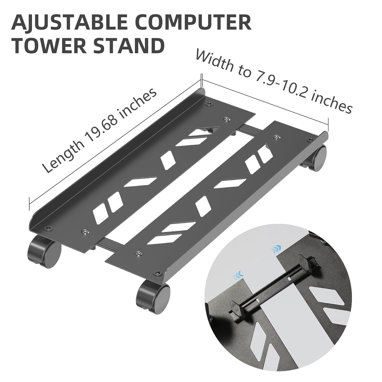 Snapklik.com : Hovadova Adjustable Computer Tower Stand, Ventilated ...