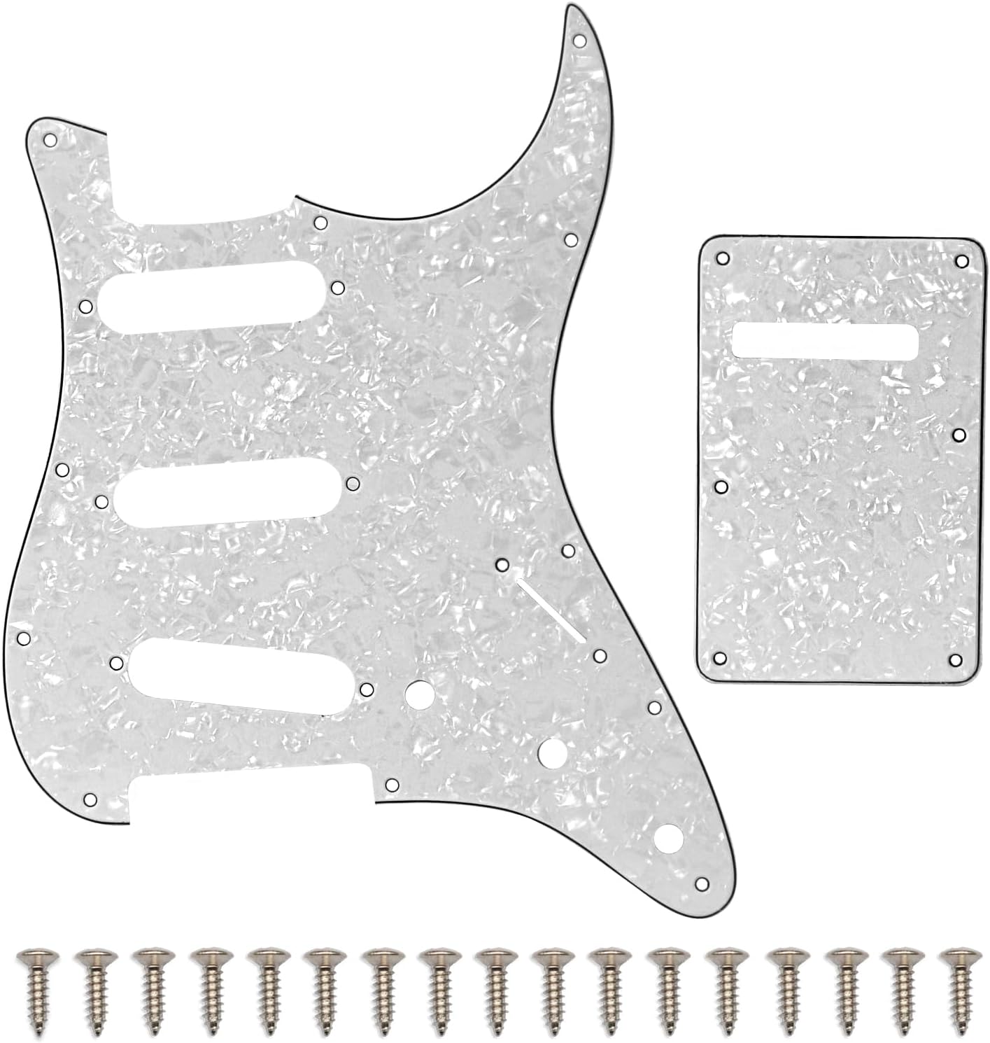 Amazon.com: FLEOR SSS 8 Hole Vintage Strat Pickguard Guitar Back Plate ...