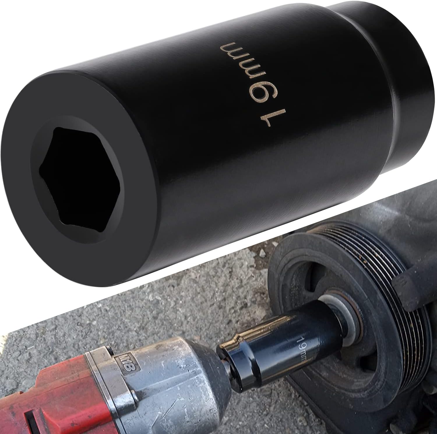 Amazon.com: 77080 Harmonic Balancer Socket Tool 19mm Crank Bolt Socket ...