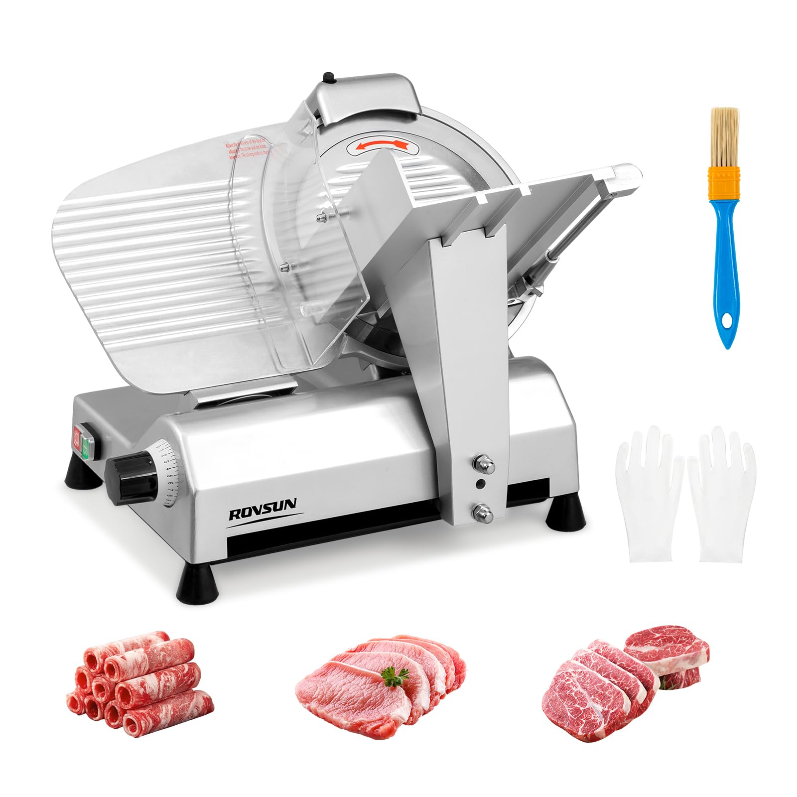 Amazon.com: ROVSUN 12 inch Commercial Meat Slicer, 270W Electric Meat ...