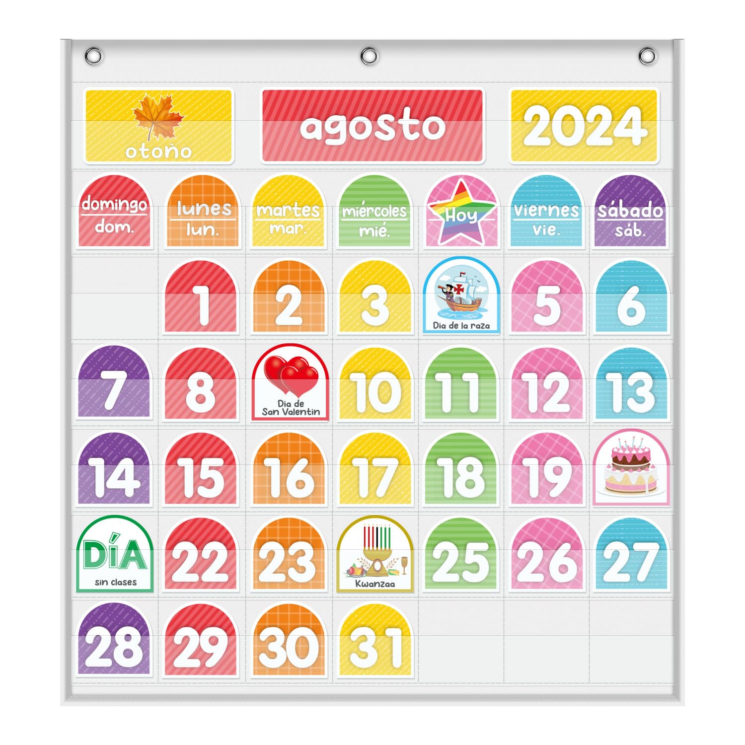Amazon.com: Calendar Pocket Chart, Calendar with Pockets, Kids Calendar ...